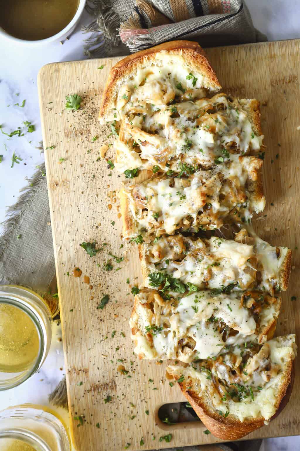 French Onion and Chicken Stuffed Bread - Cooking with Ereka