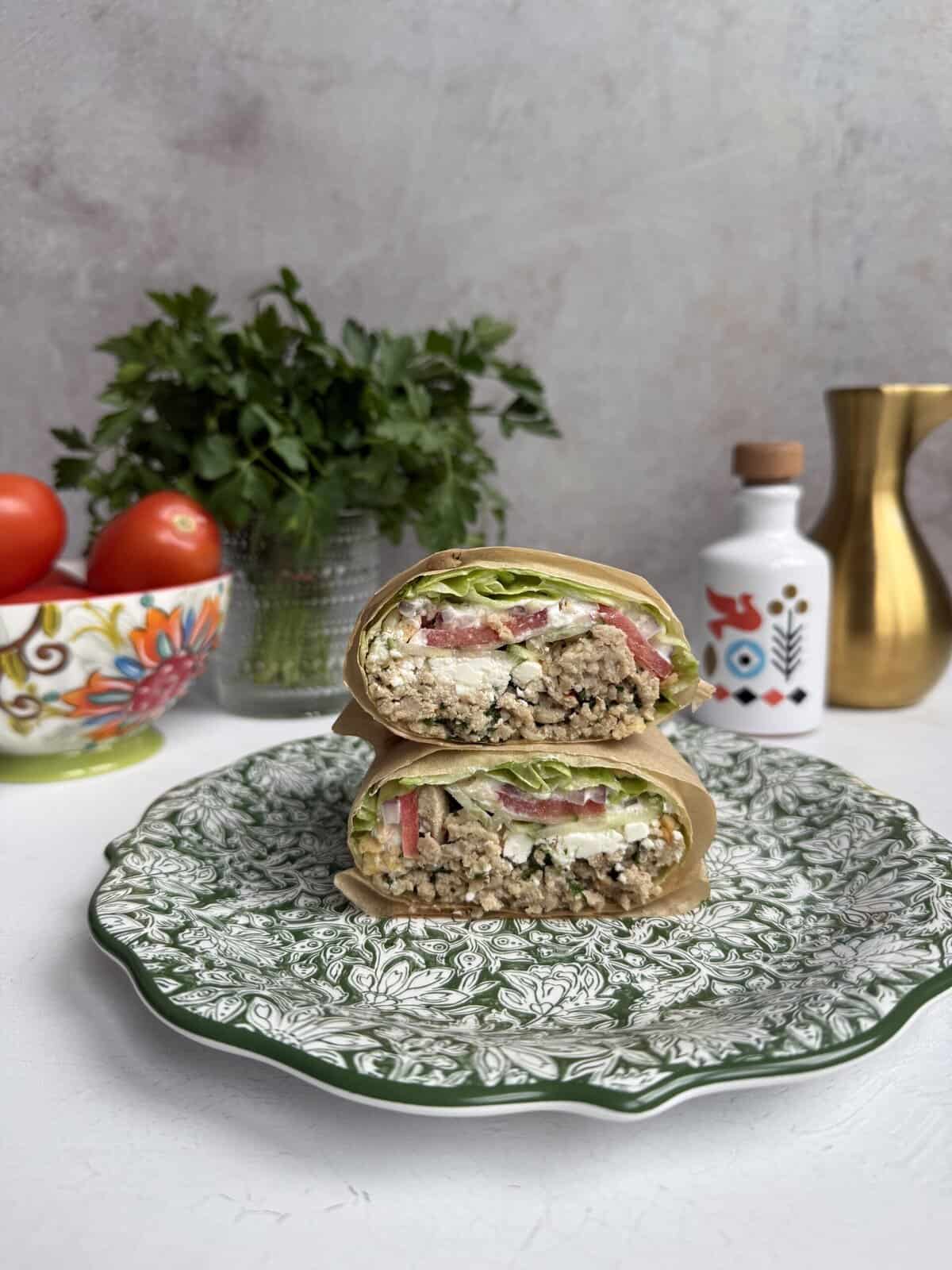 Greek Salad Lettuce Wrap - Cooking with Ereka